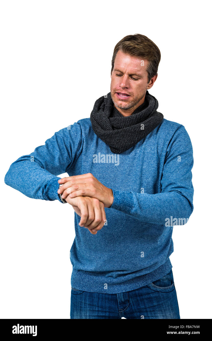 Close-up of man checking time Stock Photo - Alamy