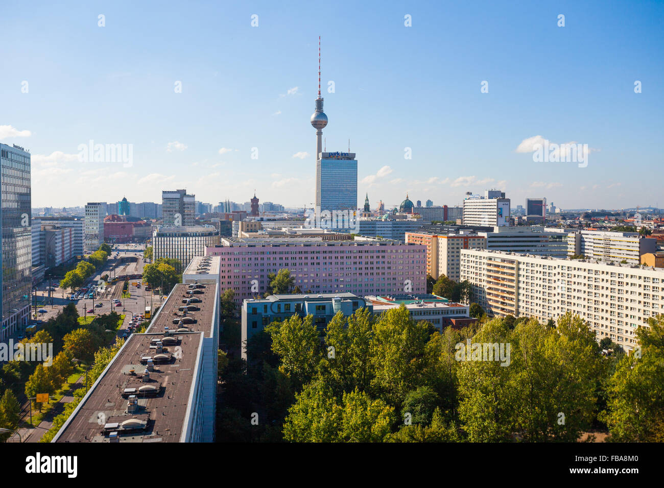 View over berlin with radio tower and television tower hi-res stock ...