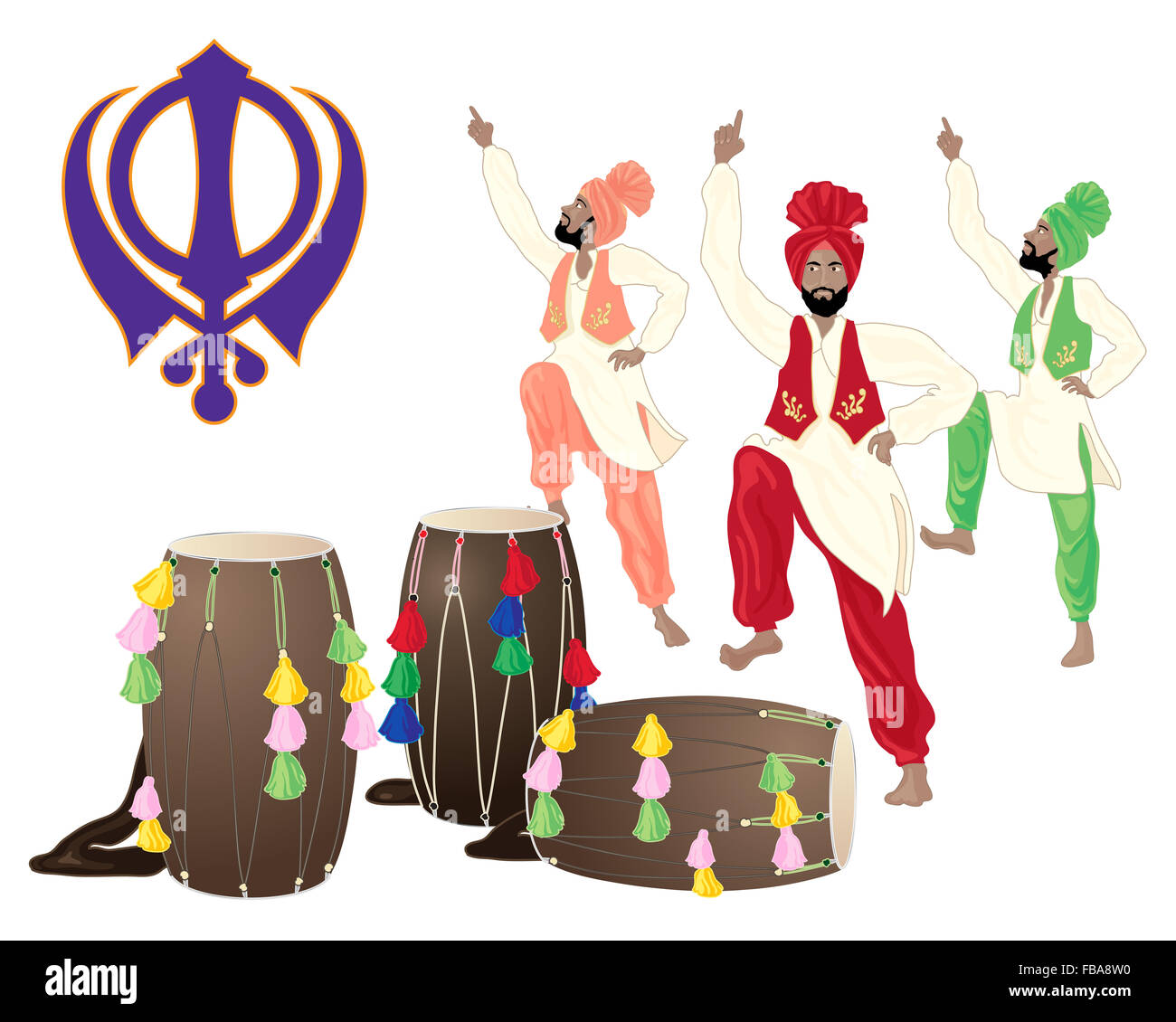 Punjabi Culture Symbols Punjab Culture Stock Vector Images Alamy