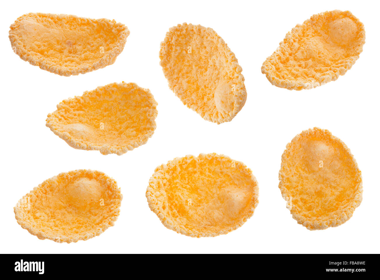 Corn flakes snack collection isolated on white background Stock Photo ...