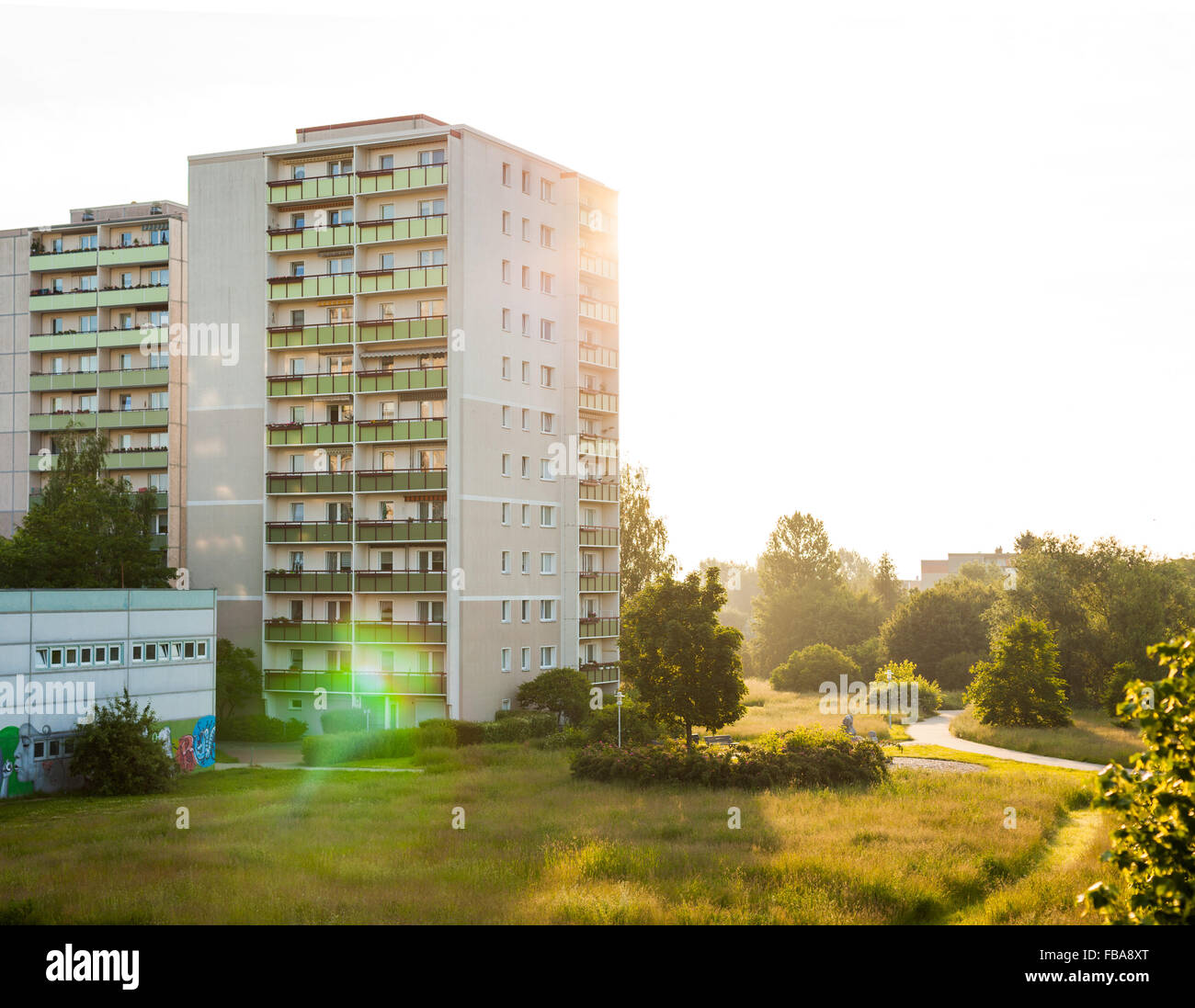 "Plattenbau" style apartment buildings in Frankfurt (Oder), former East ...