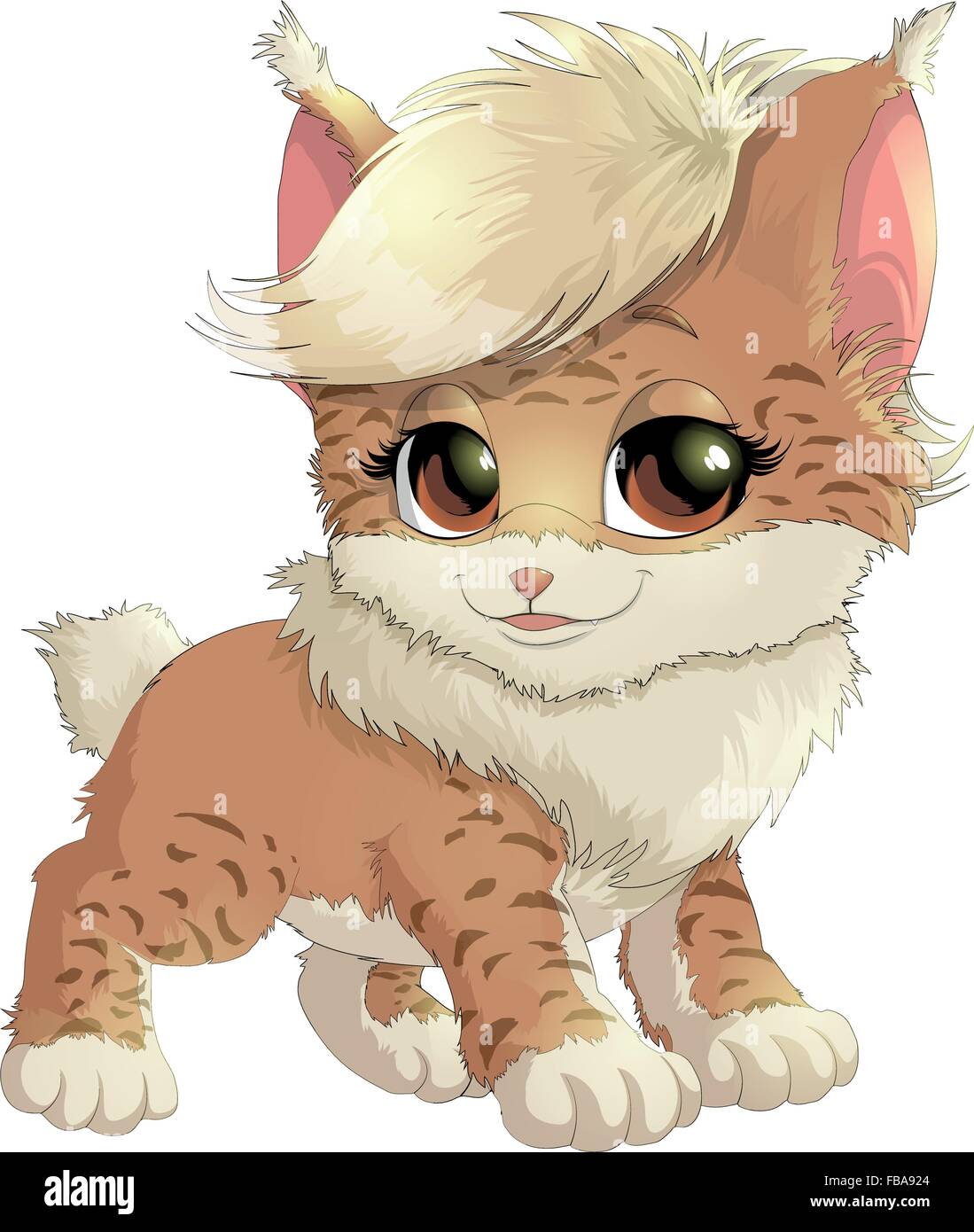 beautiful lynx on a white background Stock Vector Image & Art - Alamy