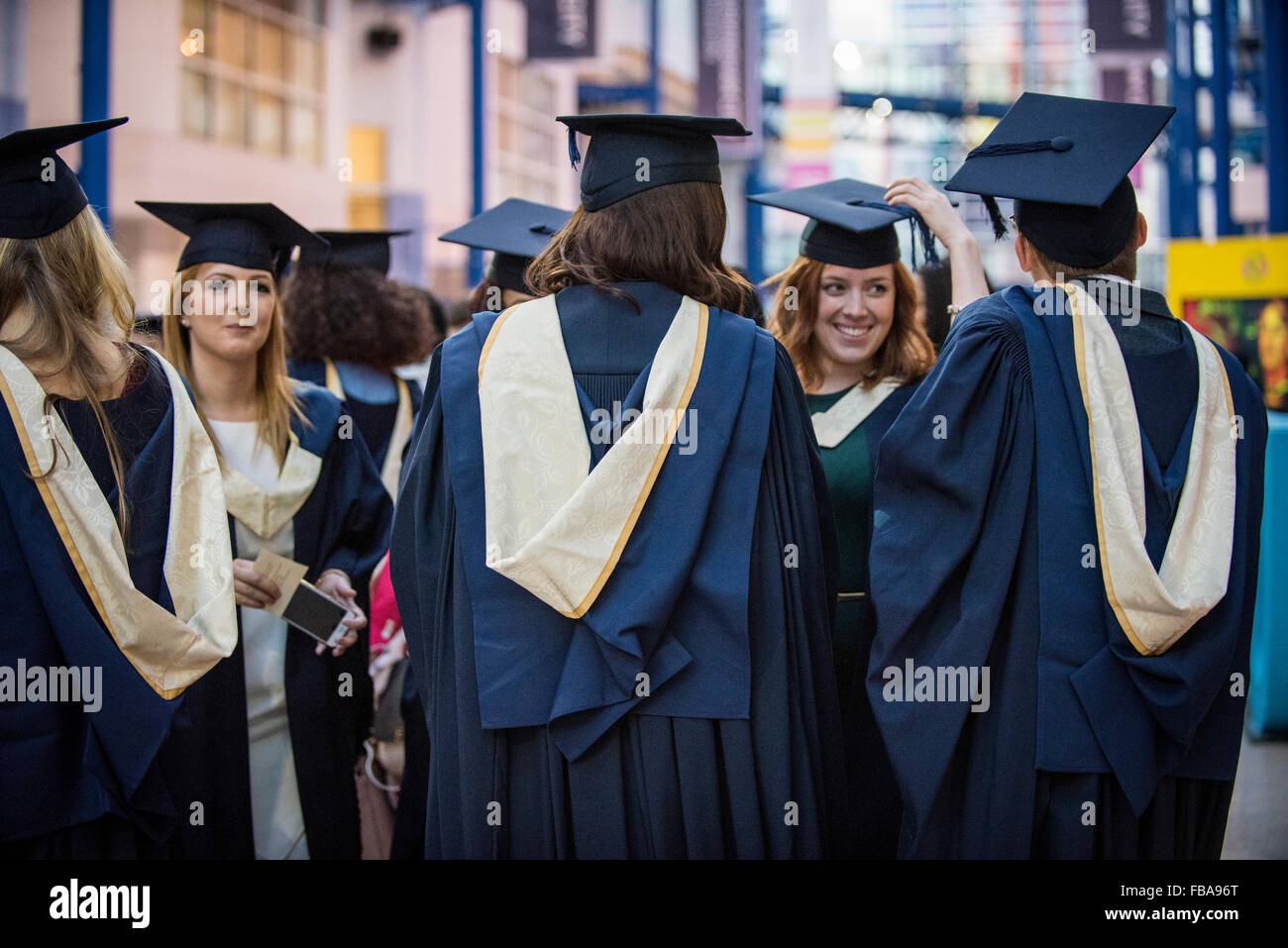 Happy, smiling young women graduands, graduation ceremony Stock Photo ...