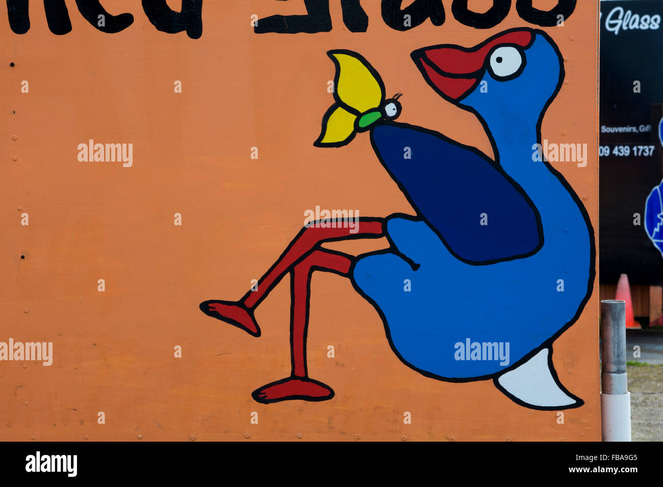 Pukeko art as a shop decoration Stock Photo - Alamy