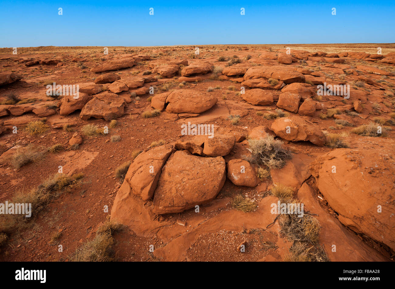 Orange rocks in the desert, Arizona afternoon Stock Photo - Alamy