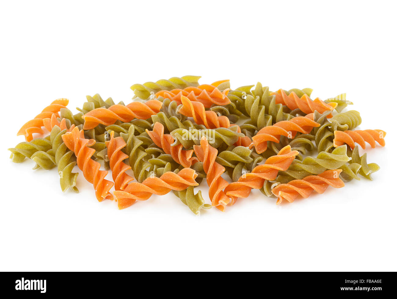 Color swirl dry pasta closeup isolated on white background Stock Photo ...