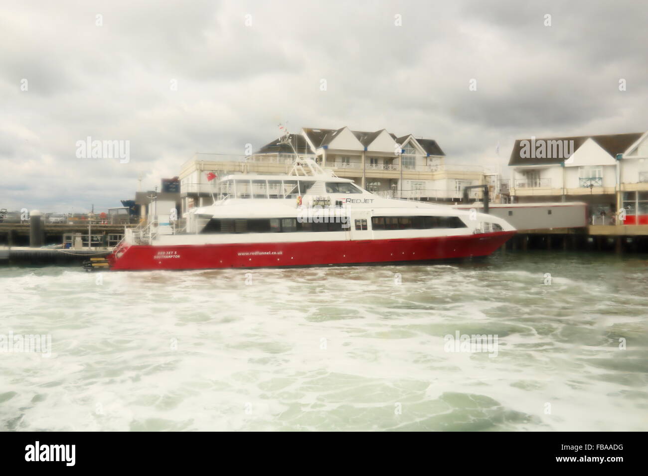 Red Jet 5 taken through wet window of another Red Jet ferry for ...