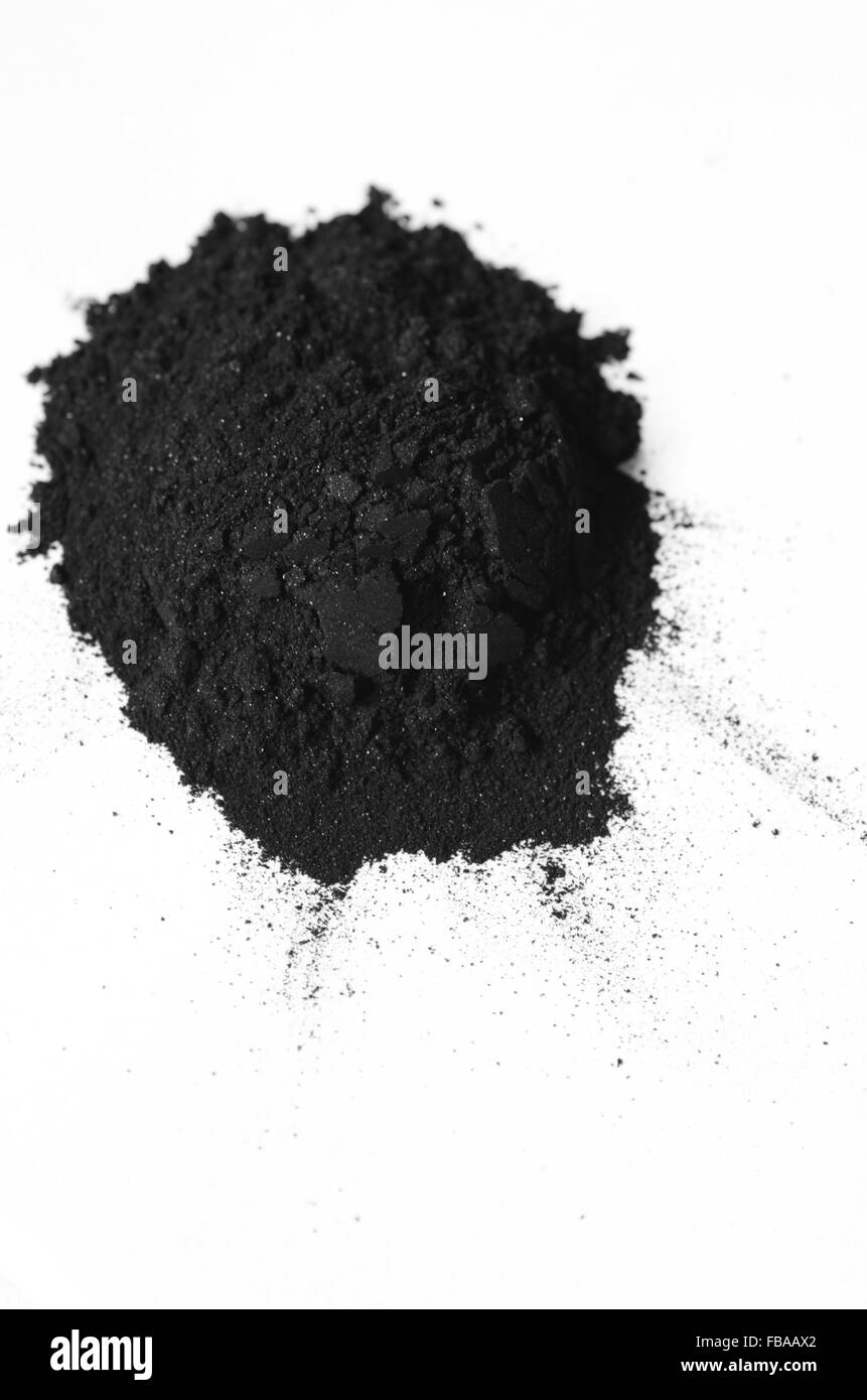 Activated charcoal powder shot with a macro lens Stock Photo - Alamy