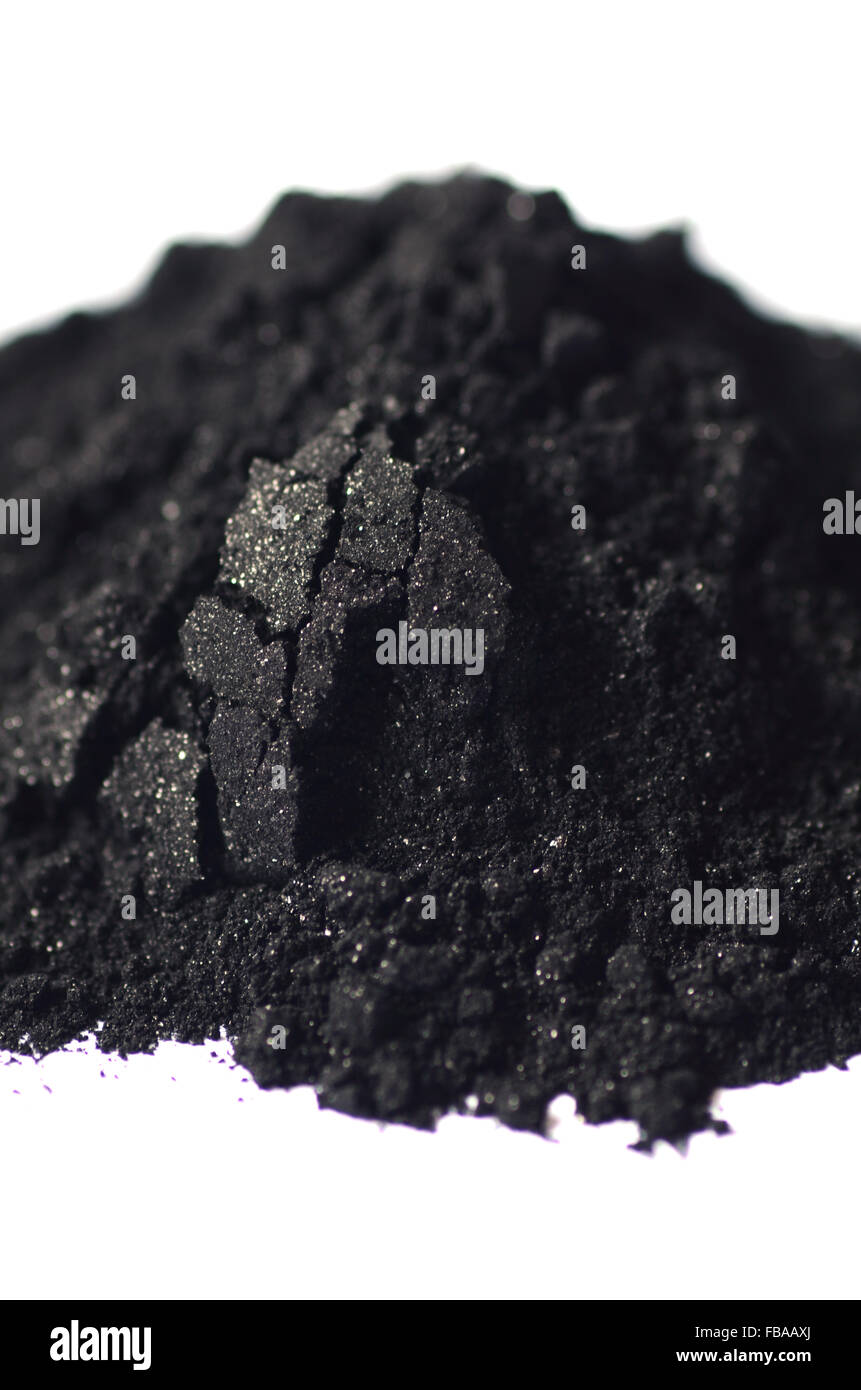 Activated charcoal powder shot with a macro lens Stock Photo - Alamy