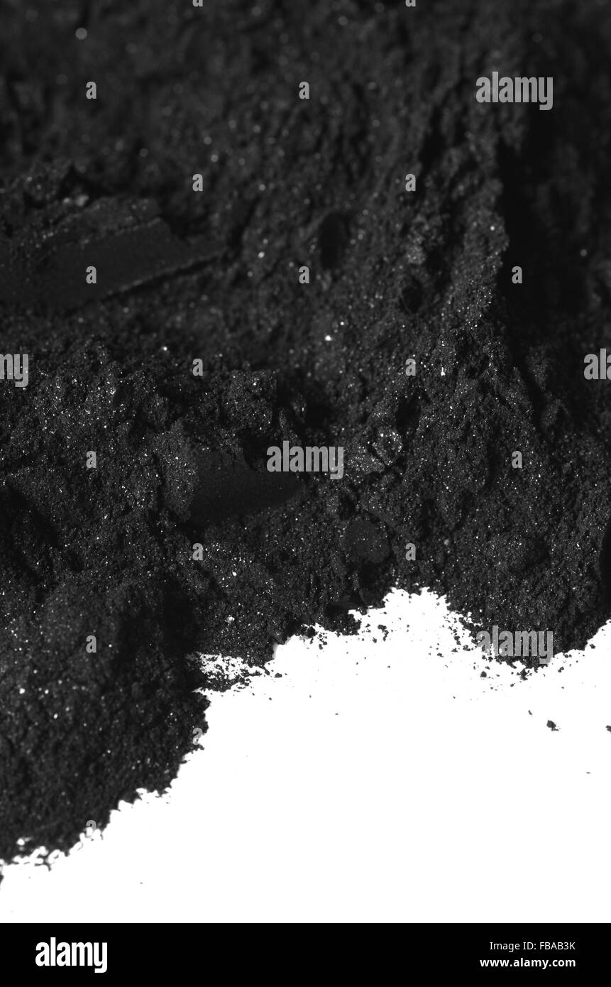 Activated charcoal powder shot with a macro lens Stock Photo - Alamy