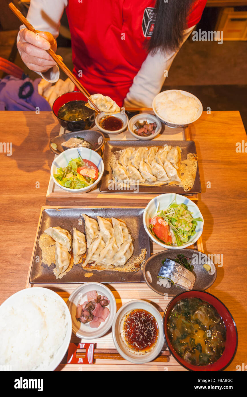Japan, Honshu, Tokyo, Restaurant, Gyoza Lunch Set Stock Photo - Alamy