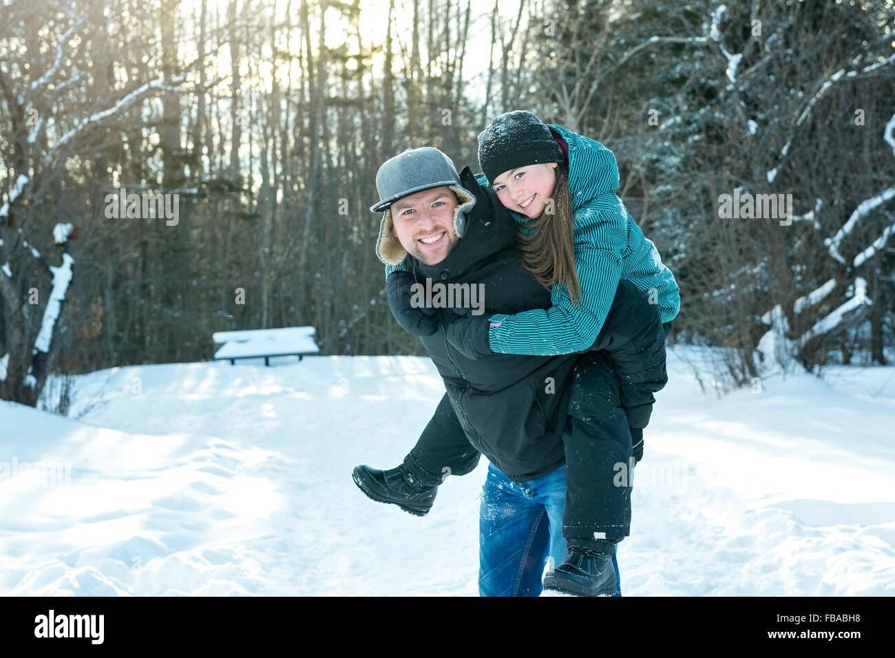 Young daughter father winter Stock Photo - Alamy