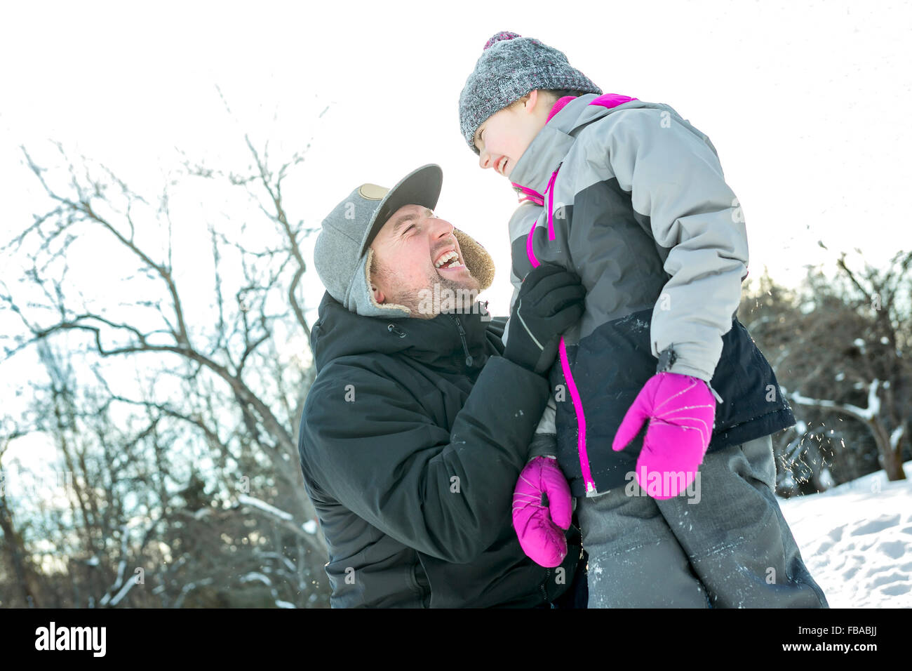 Young daughter father winter Stock Photo - Alamy