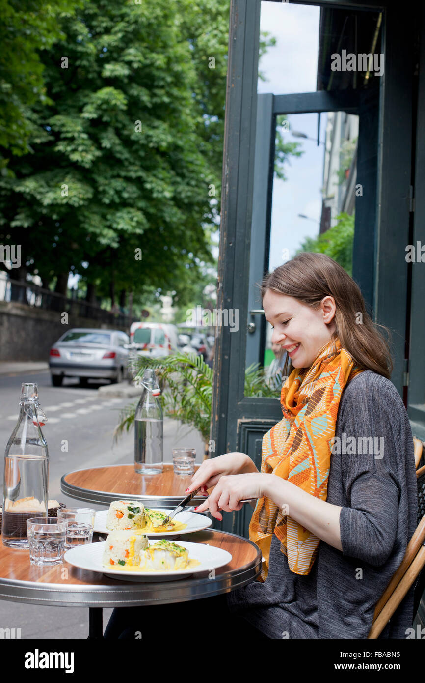 French woman sitting outside cafe hi-res stock photography and images ...