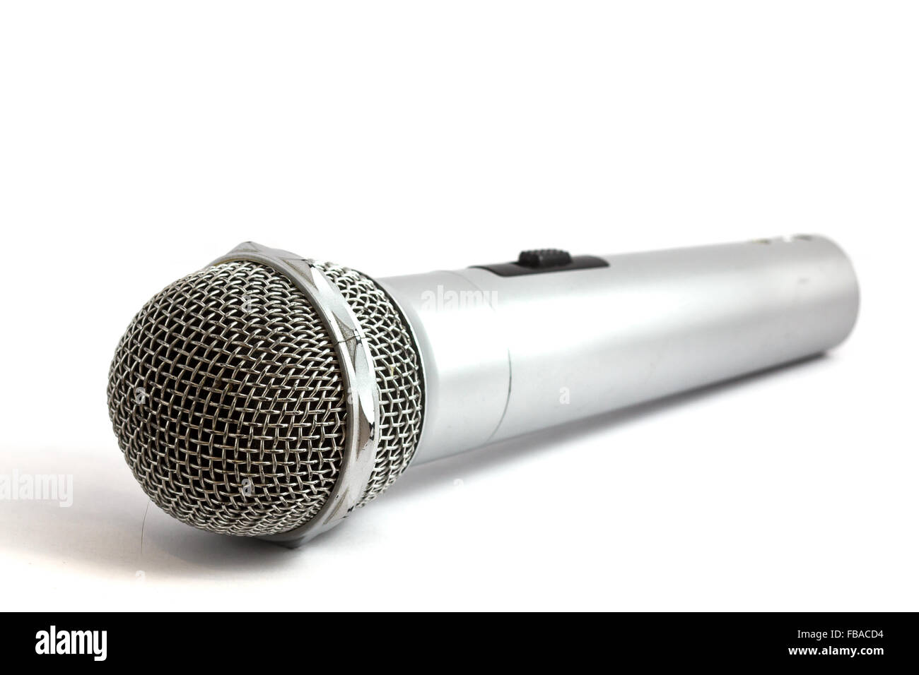 Microphone isolated on white Stock Photo - Alamy