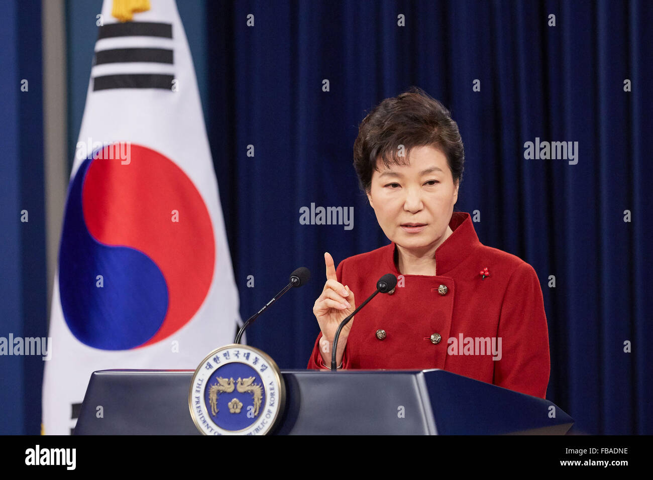 Seoul, South Korea. 13th Jan, 2016. South Korean President Park Geun ...