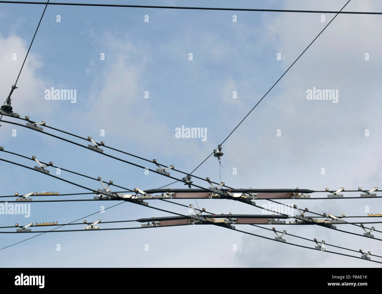 tram cables, Czech Republic Stock Photo - Alamy