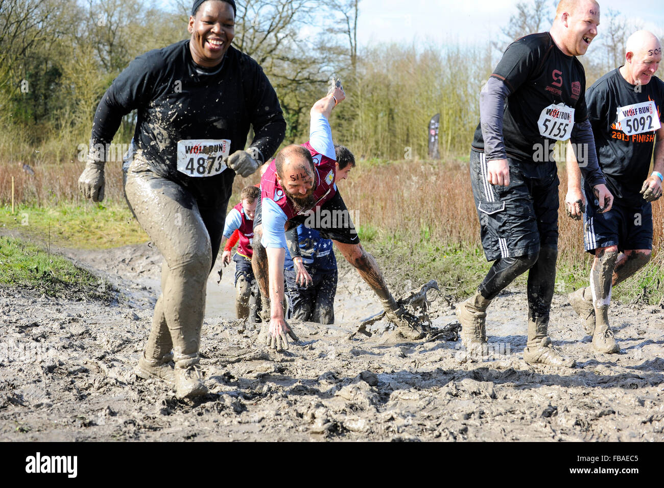 Black woman 30s 40s OCR runner in mud Stock Photo - Alamy
