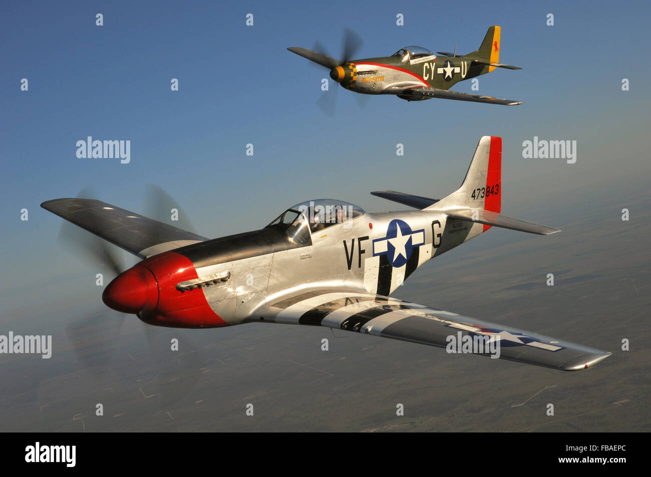WWII P-51 airplanes Stock Photo - Alamy
