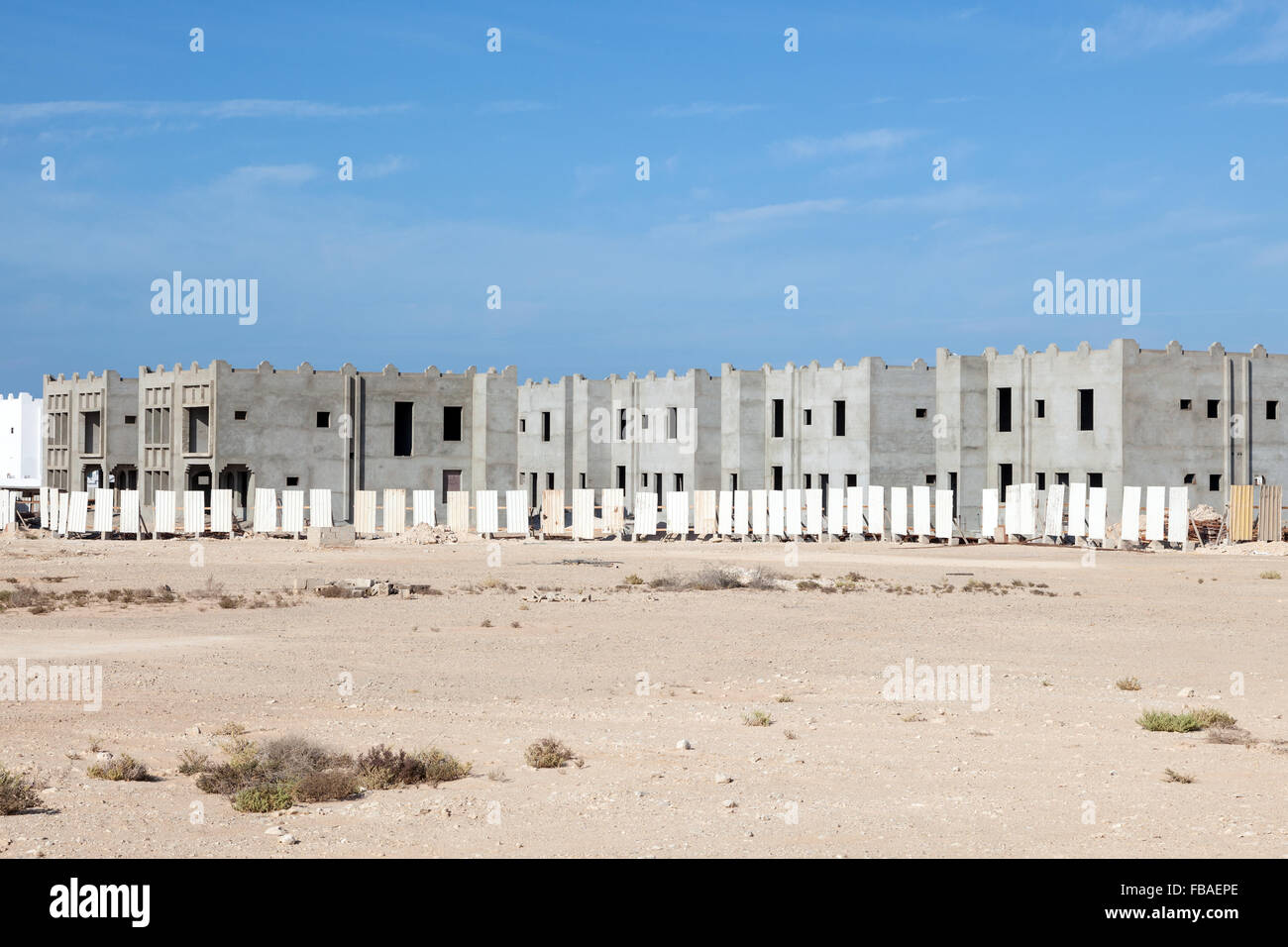 Residential building construction site in Qatar, Middle East Stock ...