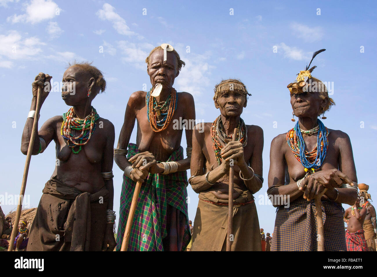 Old ladies, Galeb tribe, Omorate, Omo Valley, Ethiopia Stock Photo - Alamy