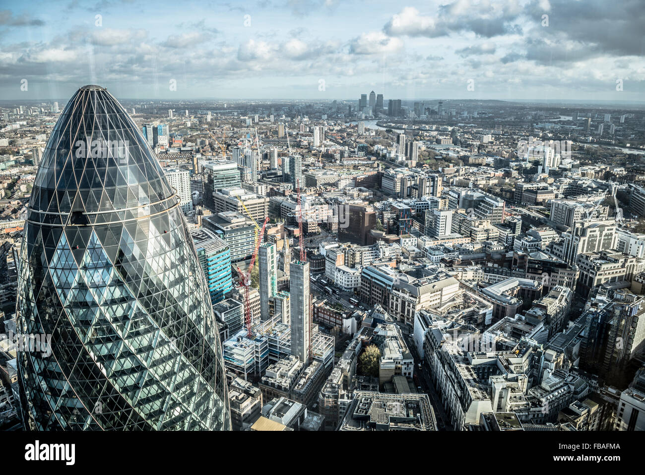 Aerial view of the City of London, Gherkin Stock Photo - Alamy