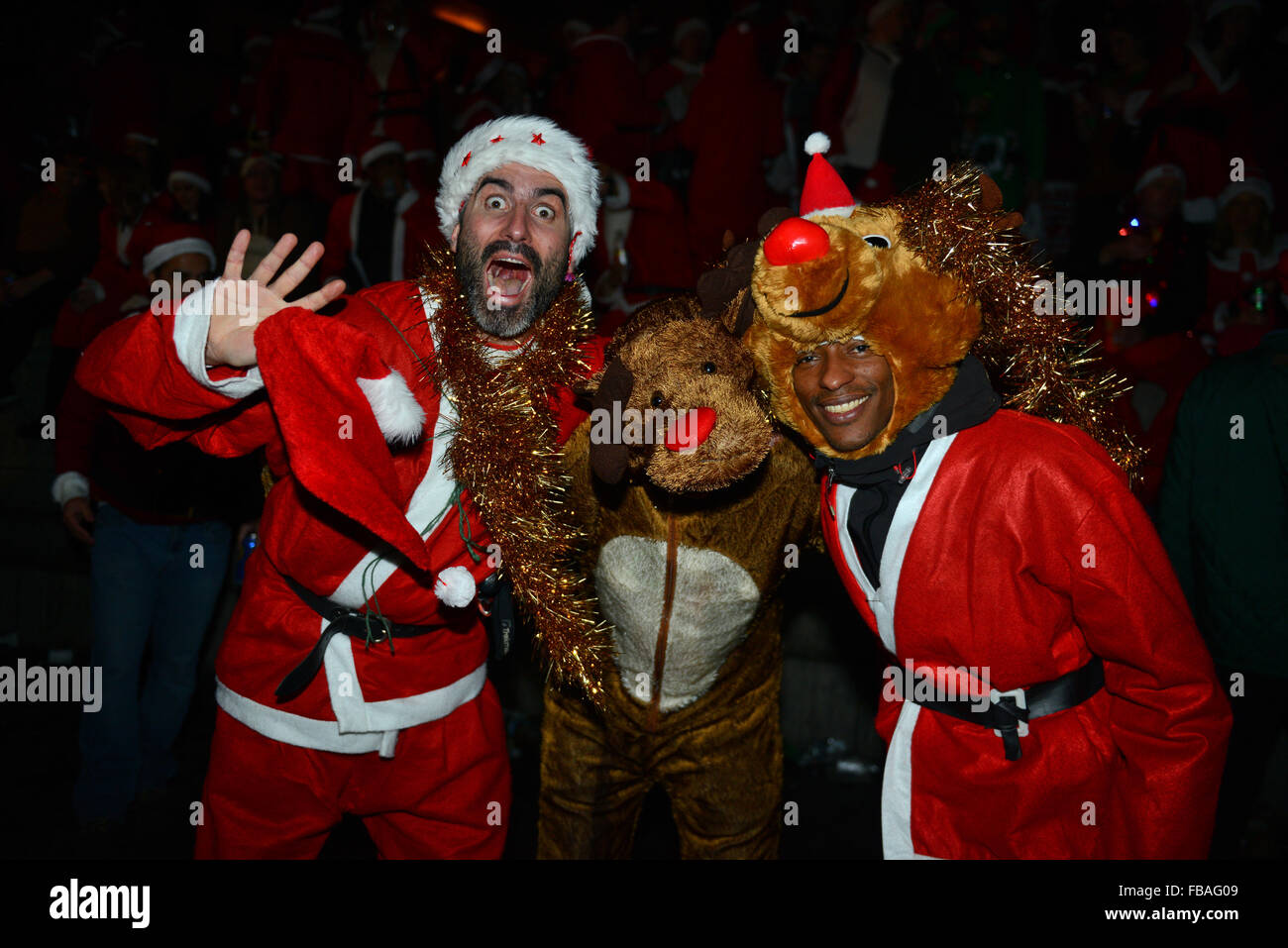 Santas take over the streets of London for the annual SantaCon 2015 ...