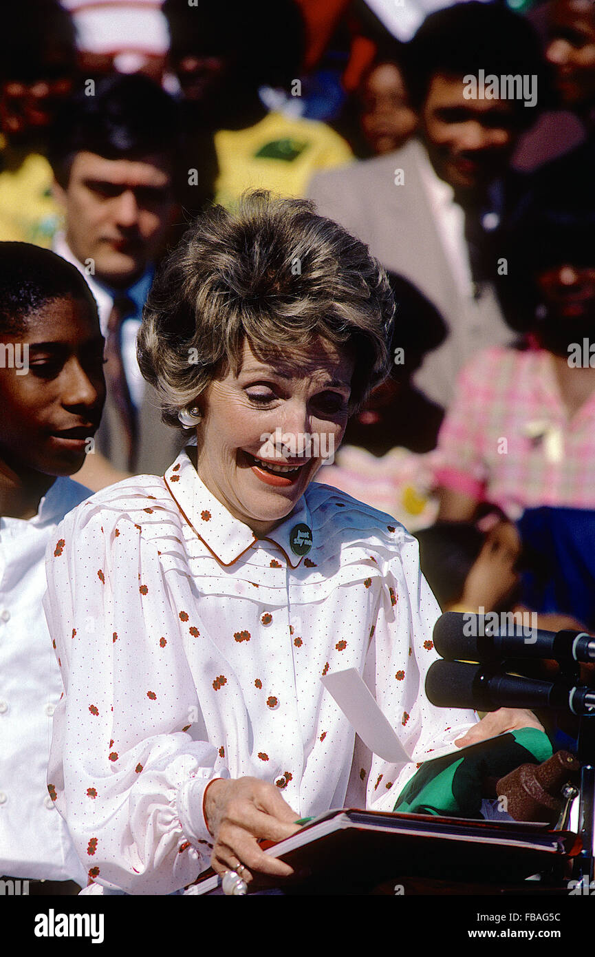 Washington, DC., USA, 1985 First Lady Nancy Reagan at the "Just Say No ...