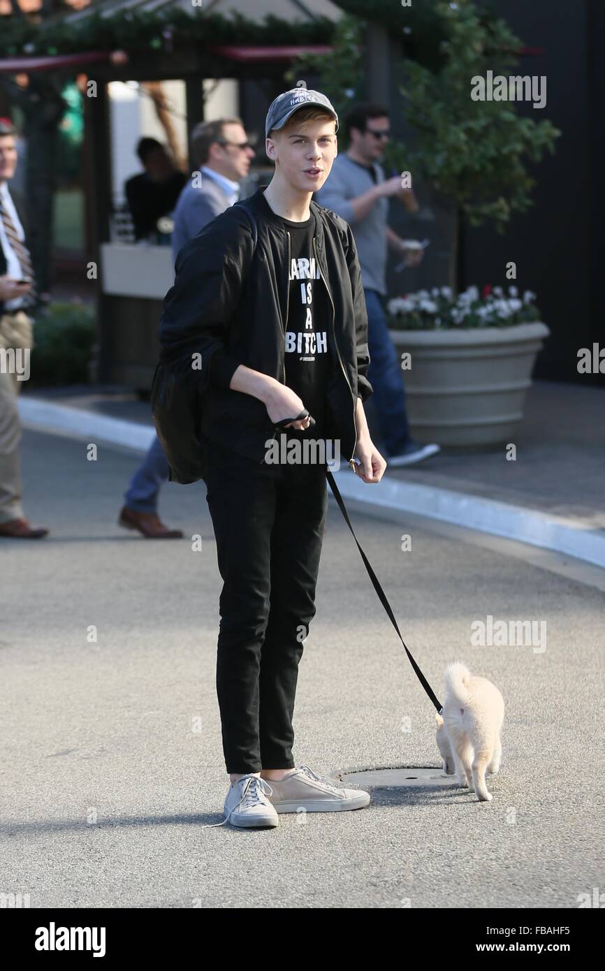Aidan Alexander out shopping at The Grove with his dog Featuring: Aidan ...