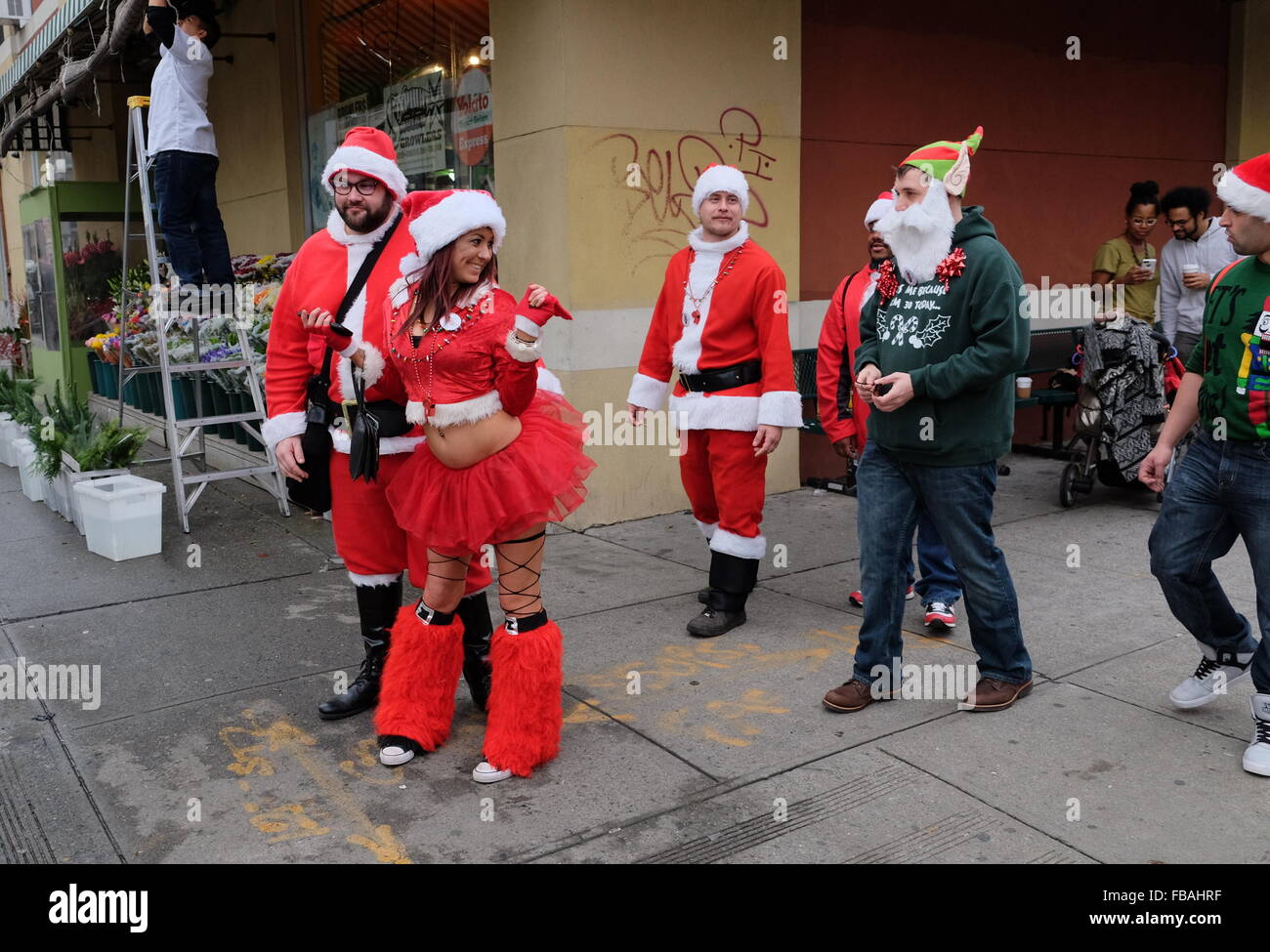 Scenes from the 2015 Santa Con in Brooklyn Featuring: View Where ...