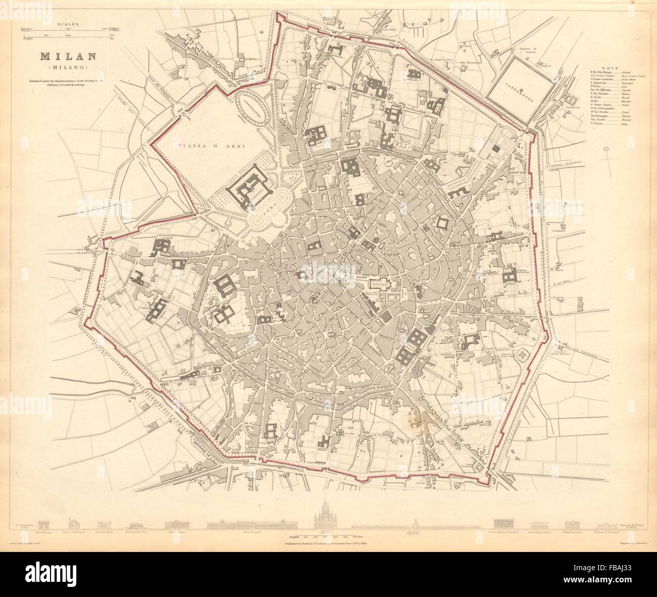 Antique map milan hi-res stock photography and images - Alamy