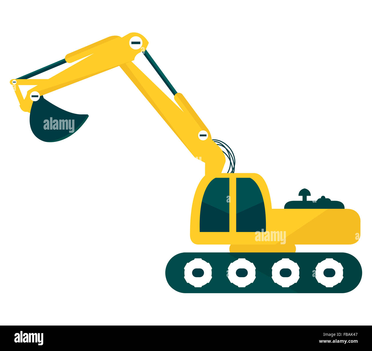 excavator on white background Stock Photo - Alamy