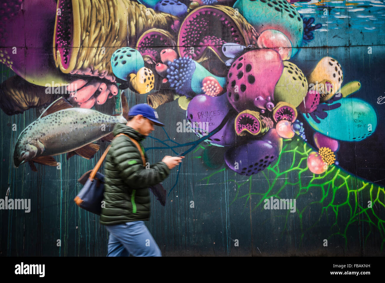 Colorful street art in the streets of Seattle, Washington State Stock ...