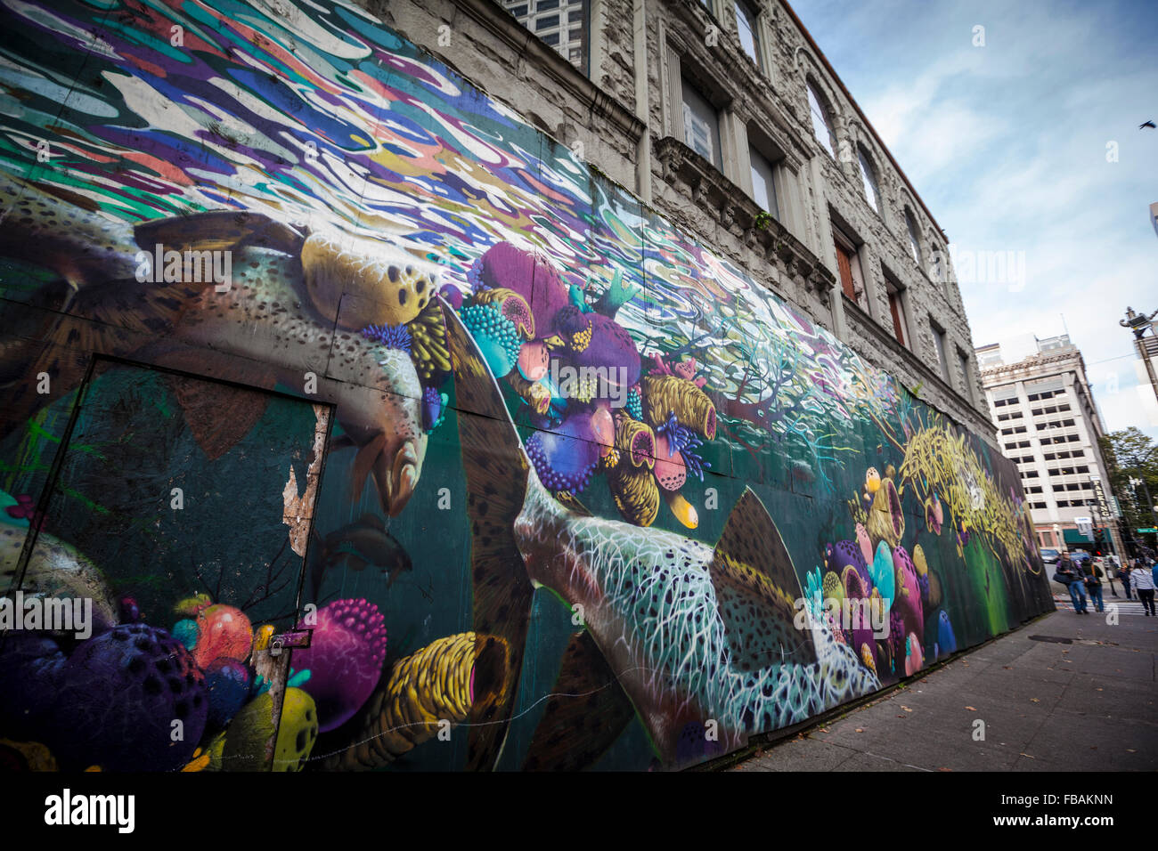 Colorful street art in the streets of Seattle, Washington State Stock ...