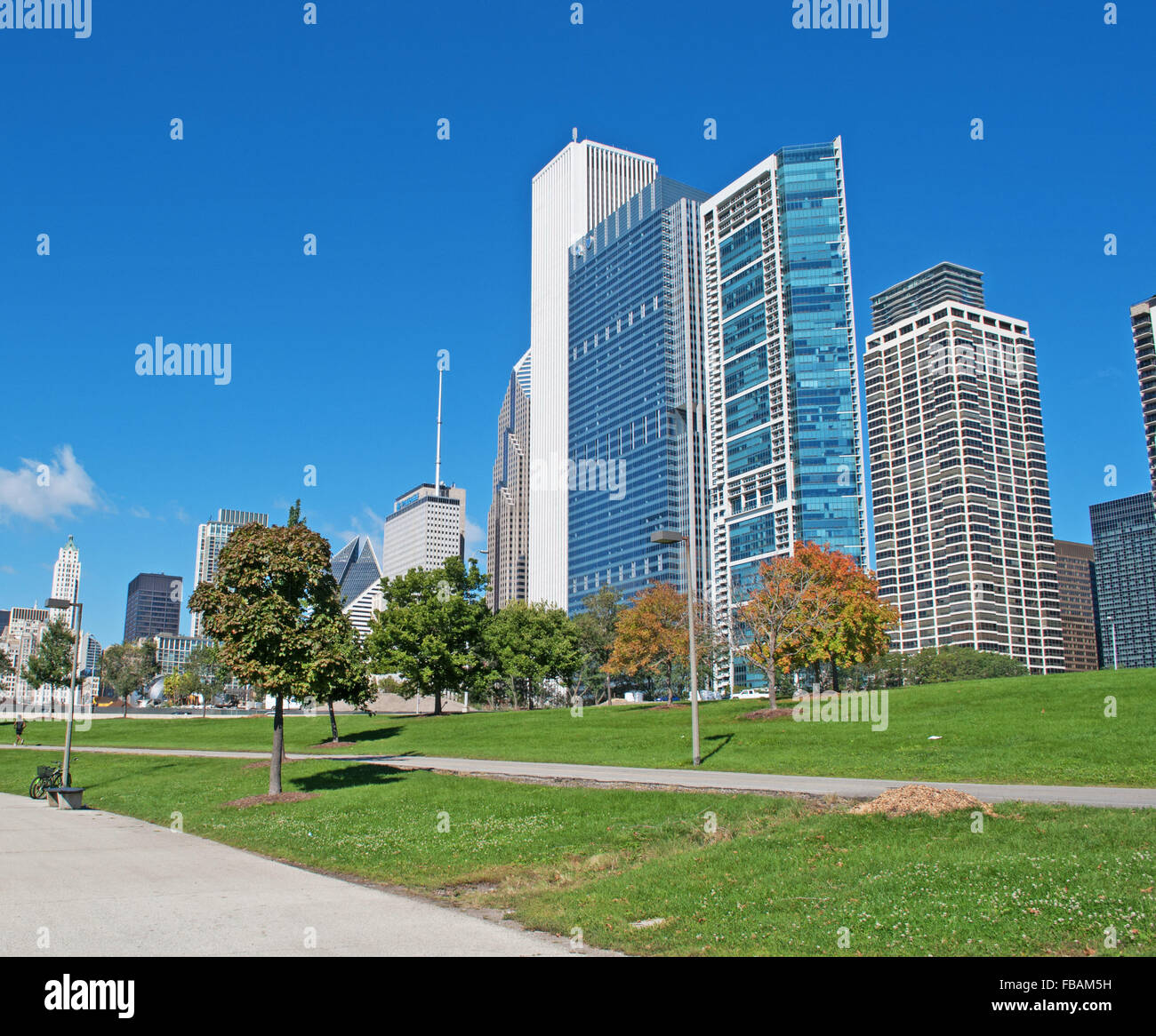 United States of America, Usa: skyline of Chicago with its skyscrapers ...