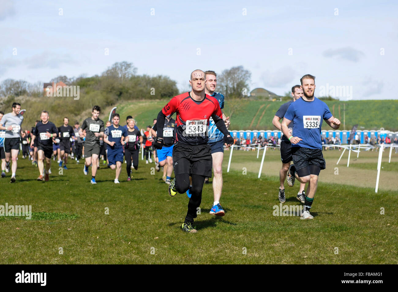 Runners at obstacle course race, UK Stock Photo - Alamy
