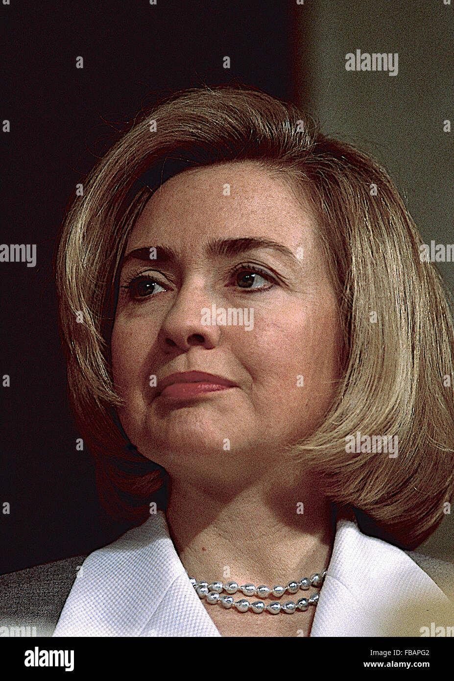 Washington, DC.,USA, 1996 First Lady Hillary Rodham Clinton addresses ...