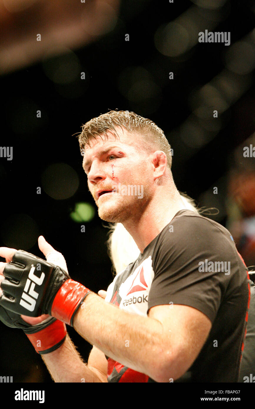 Michael Bisping celebrates his victory during UFC Fight Night 72 ...