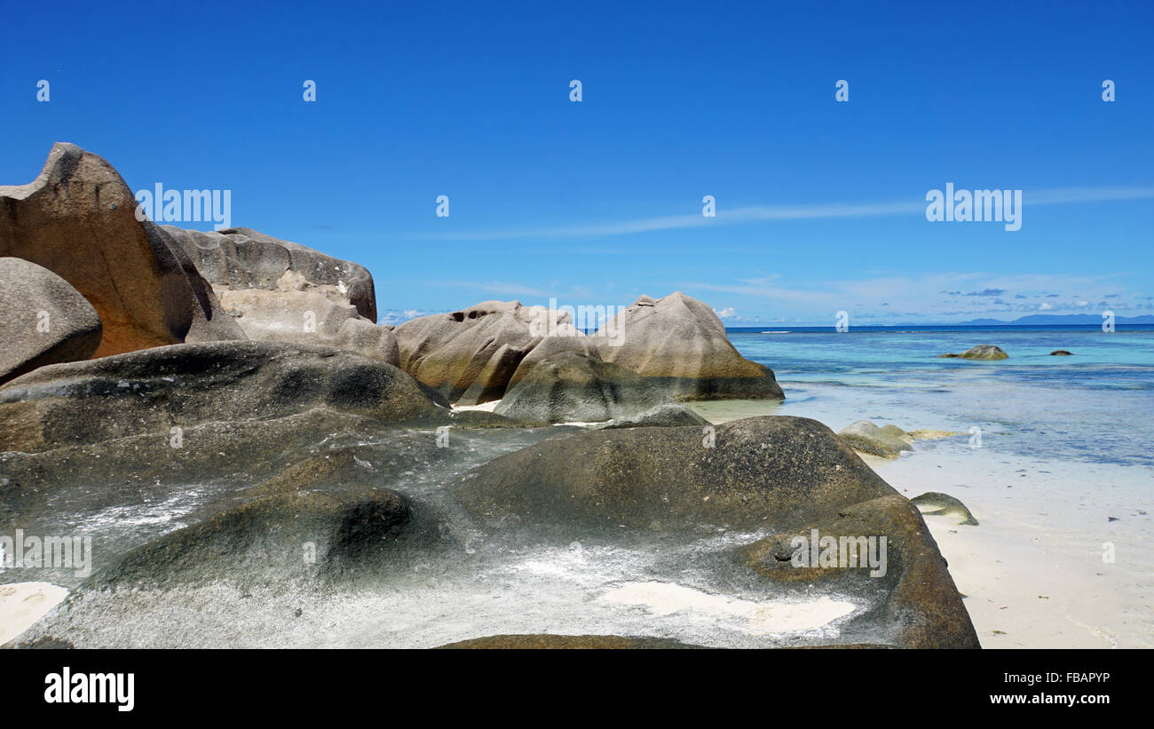 amazing granite rocks on a tropical beach Stock Photo - Alamy