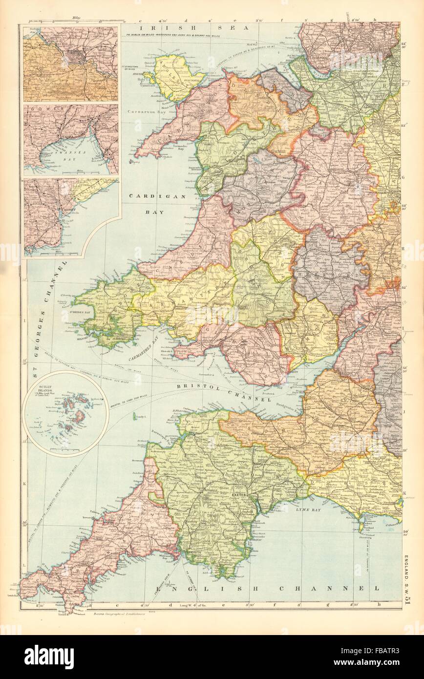 Map south wales south west hi-res stock photography and images - Alamy