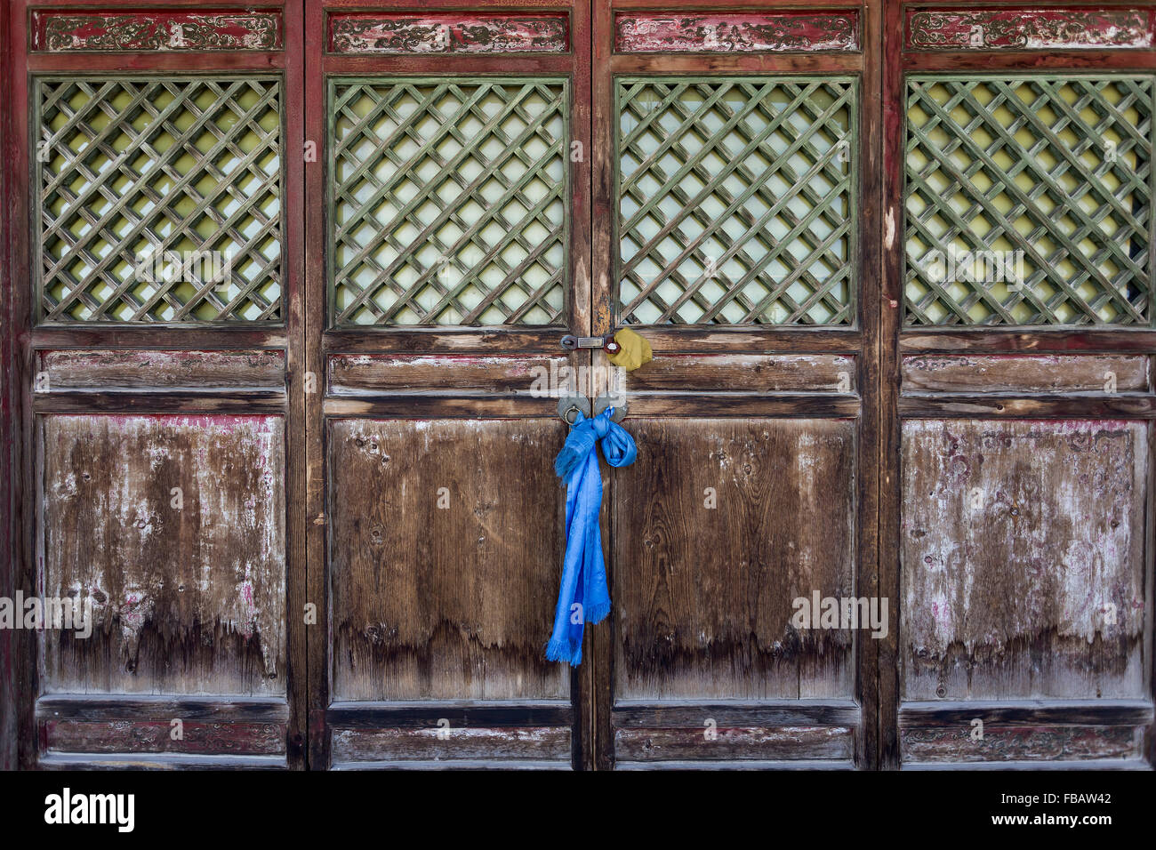 Doors at a Mongolian Monastery Stock Photo - Alamy