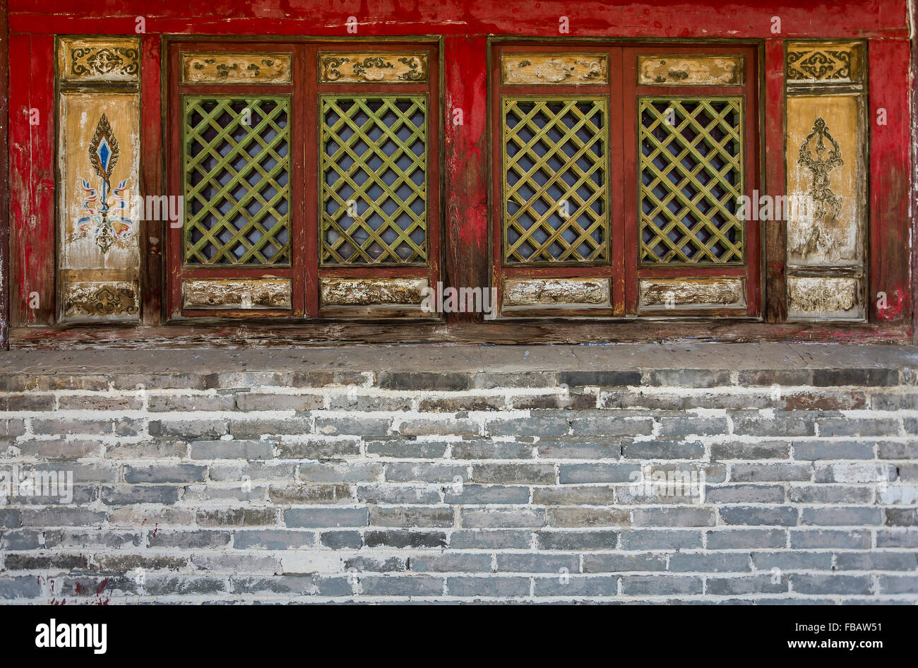 Windows at a Mongolian Monastery Stock Photo - Alamy