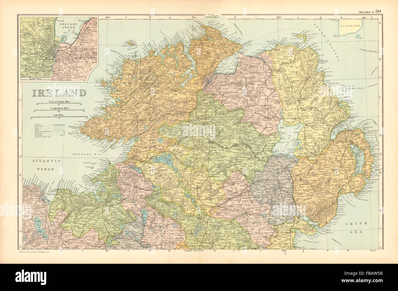 Belfast map antique hi-res stock photography and images - Alamy