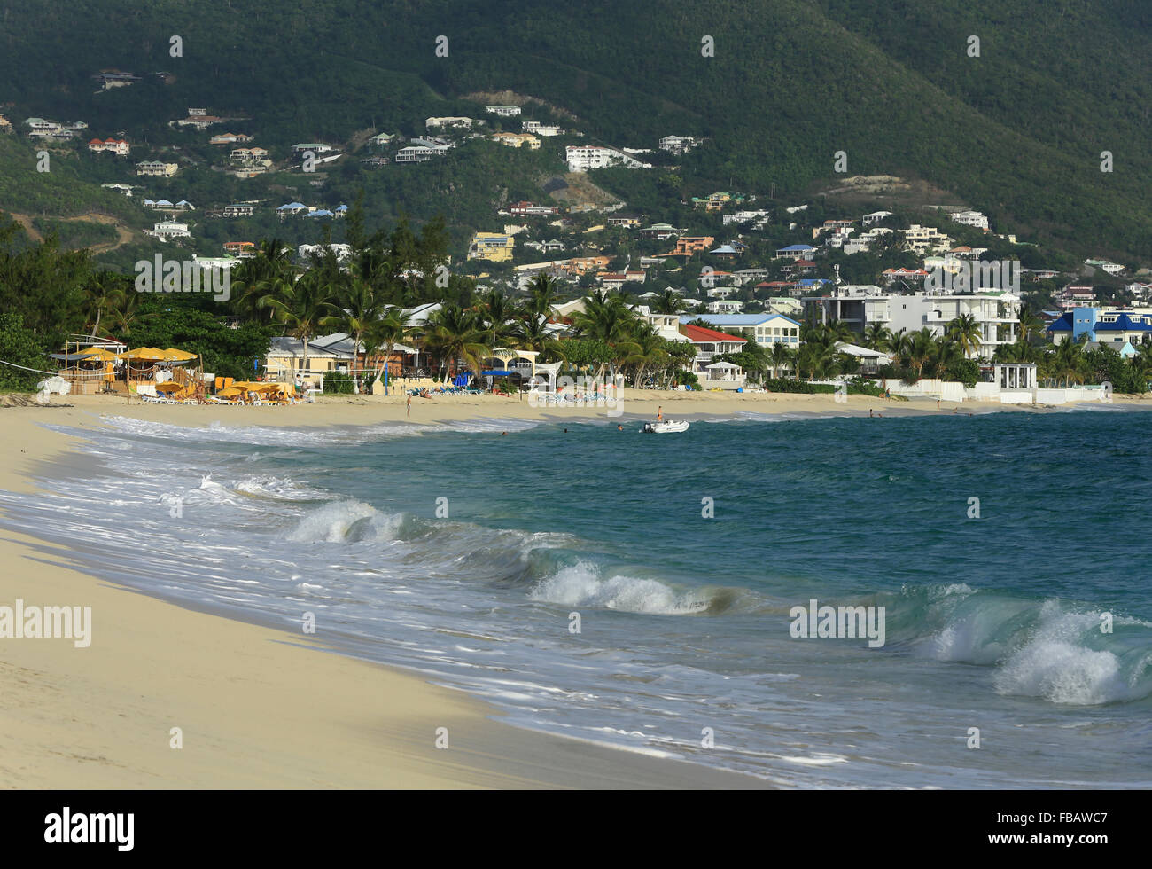 Simpson Bay on the Caribbean island of Sint Maarten in the Netherlands ...
