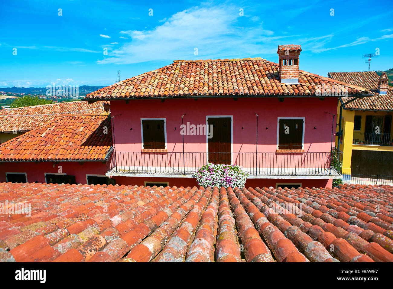View of the traditional Italian village Stock Photo - Alamy