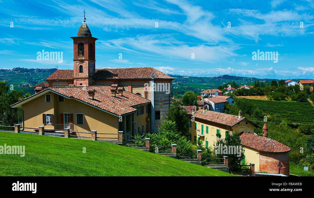 Small Italian village with church Stock Photo - Alamy