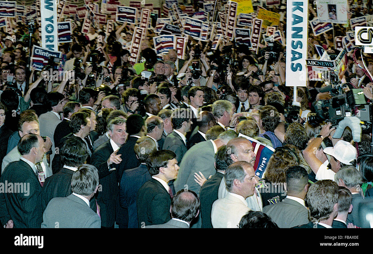 Madison Square Garden, New York, USA, 15th July, 1992 Governor Clinton ...