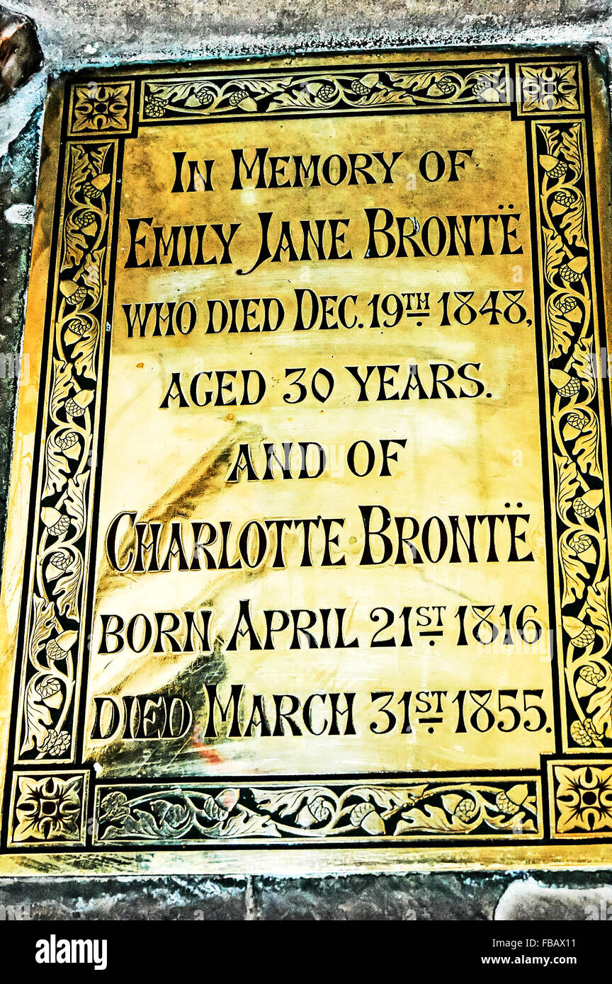 St Michael and All Angels church, Haworth, Yorkshire, memorial for the ...