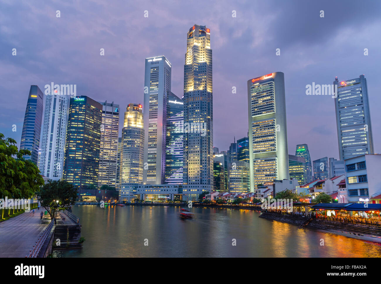 Night View of High-rise Buildings,Singapore Stock Photo - Alamy