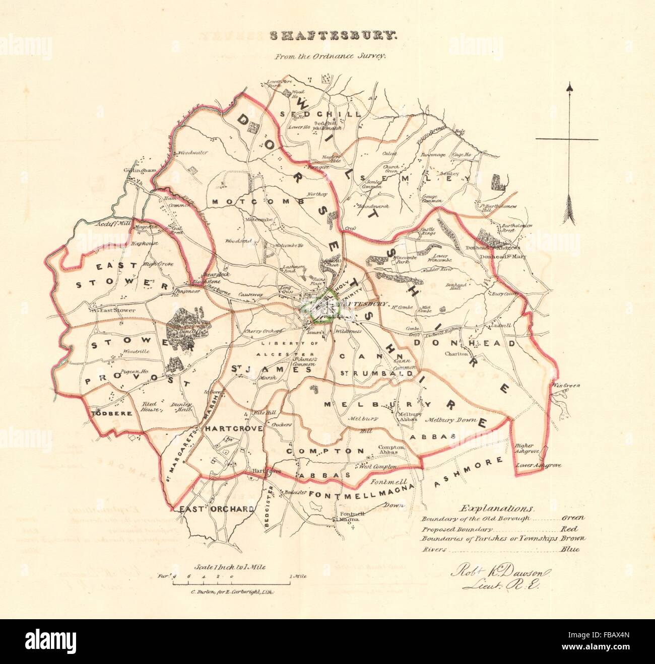 SHAFTESBURY borough/town plan. REFORM ACT. Hartgrove. Dorset. DAWSON ...